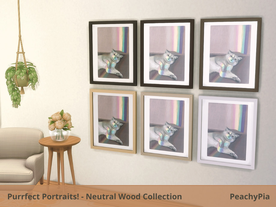 The Sims Resource | Purrfect Portraits! - Neutral Wood Collection by ...