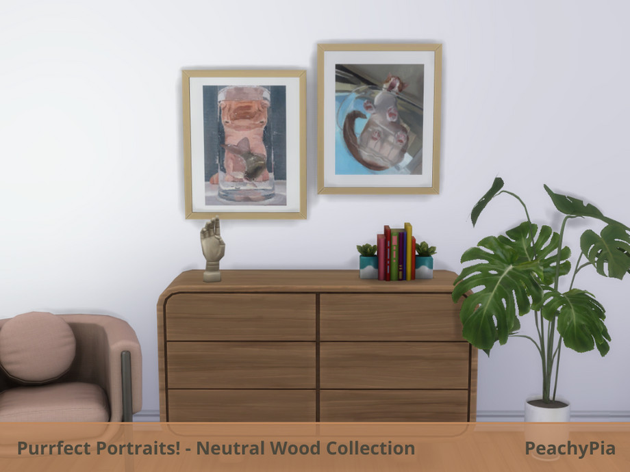 The Sims Resource | Purrfect Portraits! - Neutral Wood Collection by ...