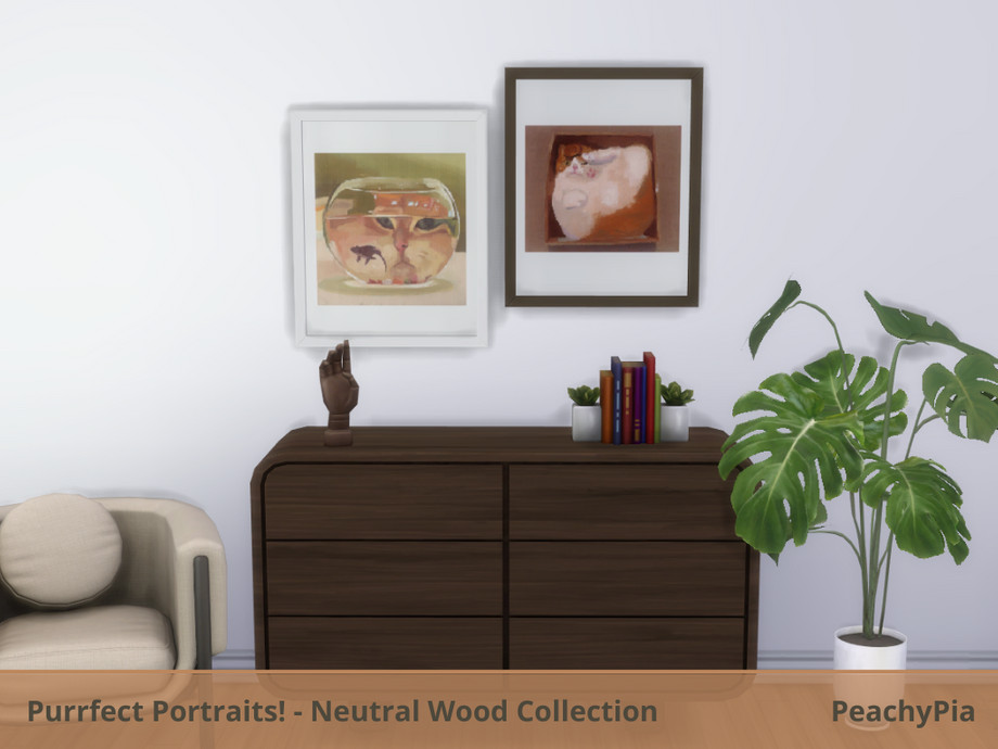 The Sims Resource | Purrfect Portraits! - Neutral Wood Collection by ...