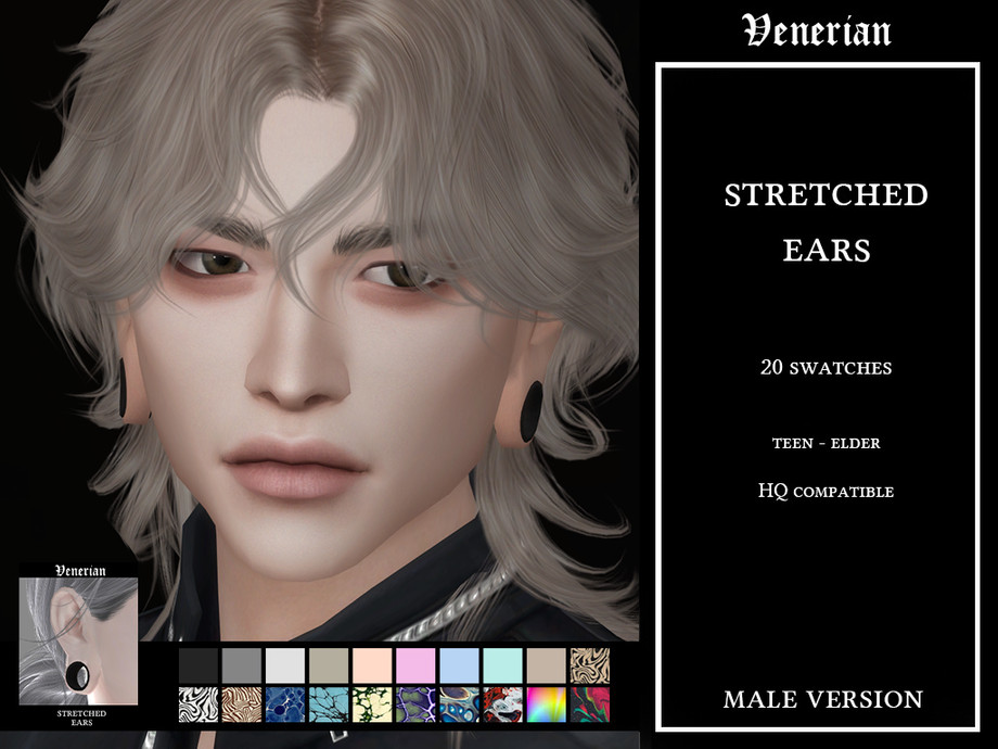 The Sims Resource | Stretched Ears 1 (Male ver.) by Venerian