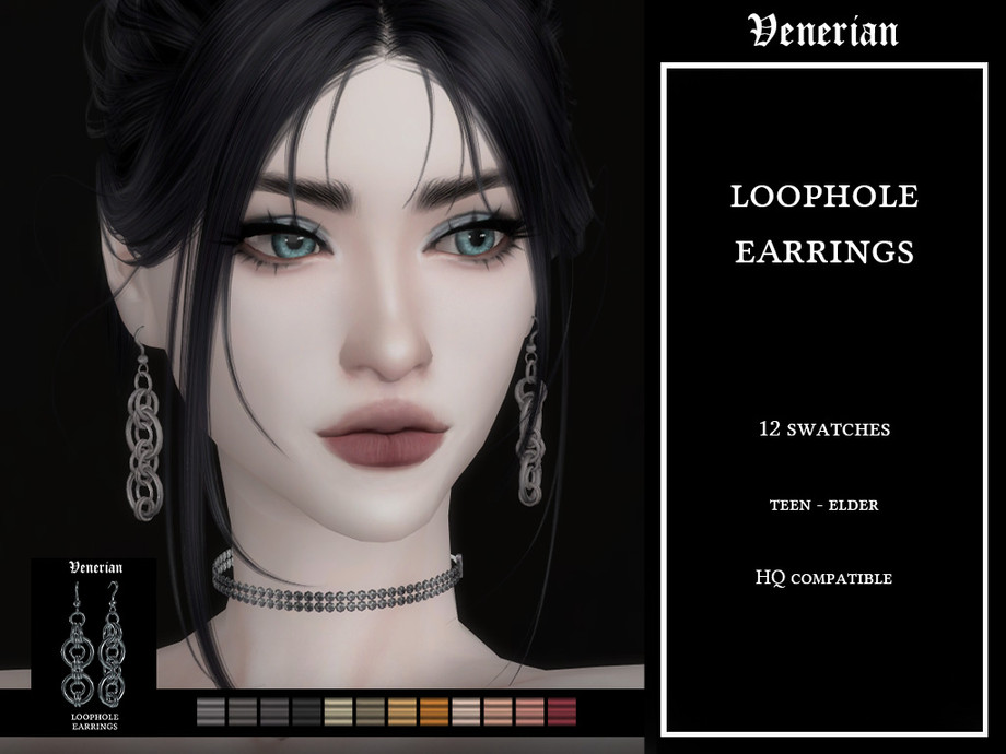 The Sims Resource | Loophole Earrings by Venerian