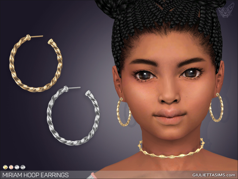 The Sims Resource | Miriam Hoop Earrings For Kids
