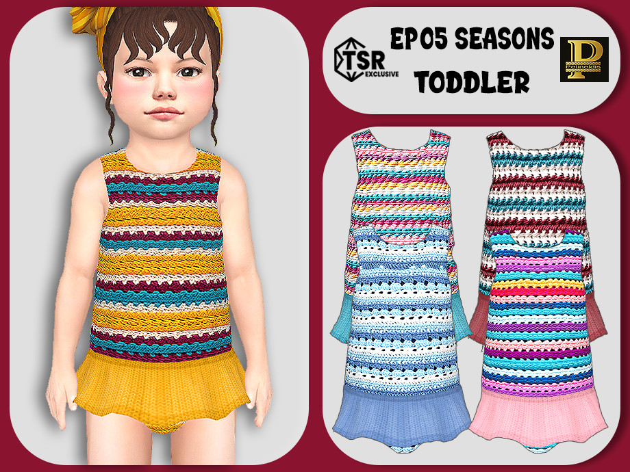 The Sims Resource | Toddler Crochet Shortie with Skirt