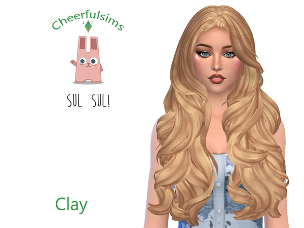 The Sims Resource | Clay Textures Wingssims ES0108 long wavy curl hair ...