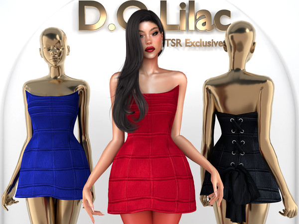 The Sims Resource | Bustier Dress with Back Tie Detail DO2000