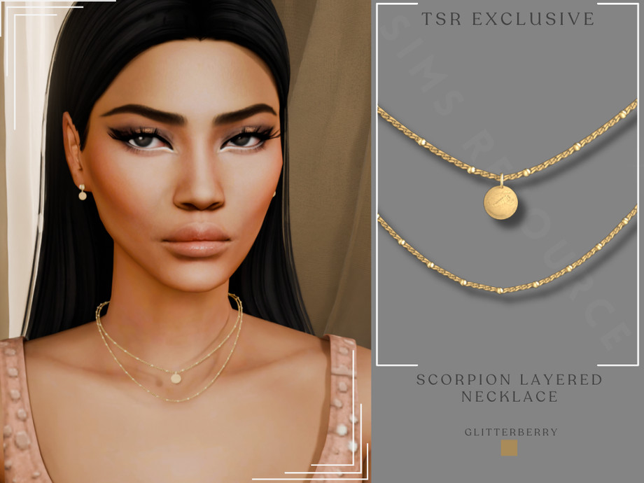 The Sims Resource | Scorpion Layered Necklace