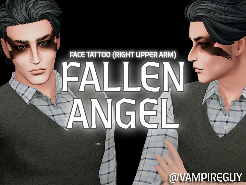 The Sims Resource | fallen angel face tattoos 02