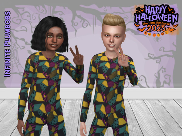 The Sims Resource | Child - Halloween Sally Pj Top