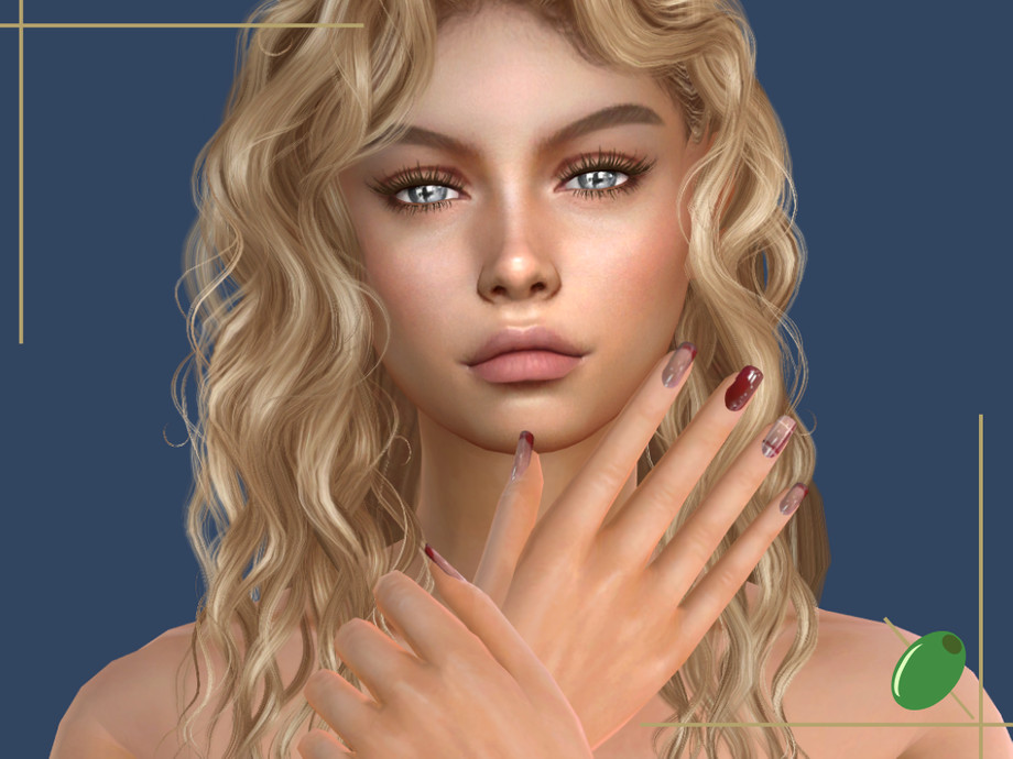 The Sims Resource | Brandy By The Fire Square Nails