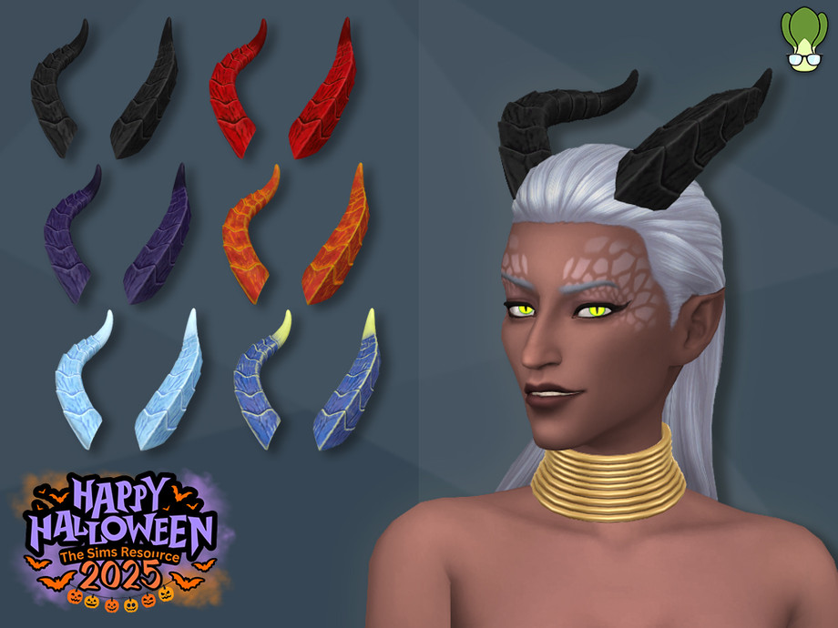 The Sims Resource | Halloween Dragon Horns Accessories