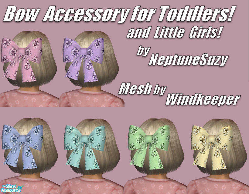 The Sims Resource | NSC Bow Accessory for Toddlers and Girls