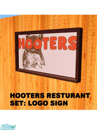 The Sims Resource | Hooters Resturant - Large Logo Sign