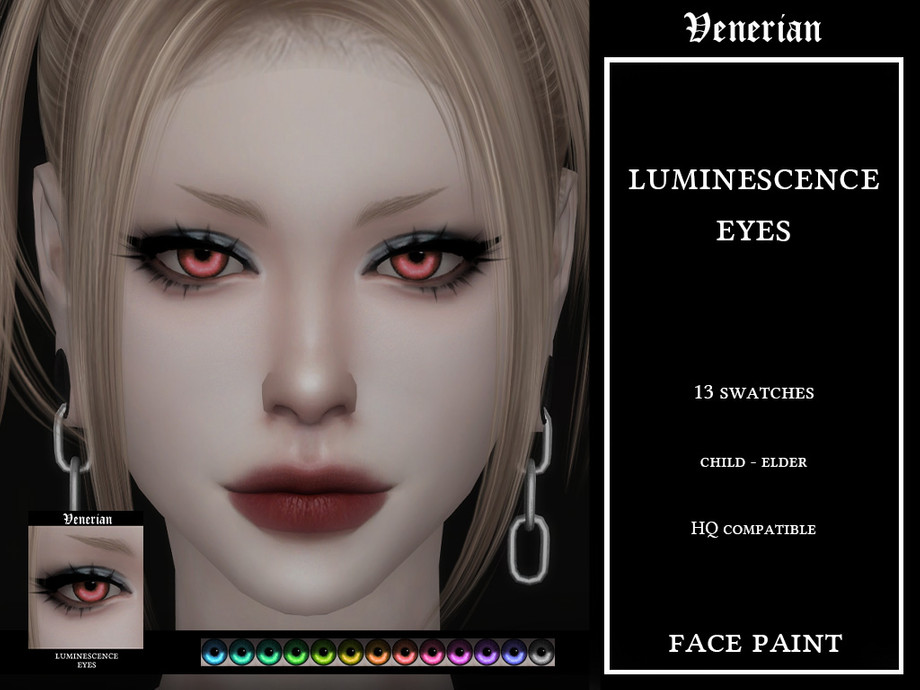 The Sims Resource | Luminescence Eyes (Face Paint) by Venerian
