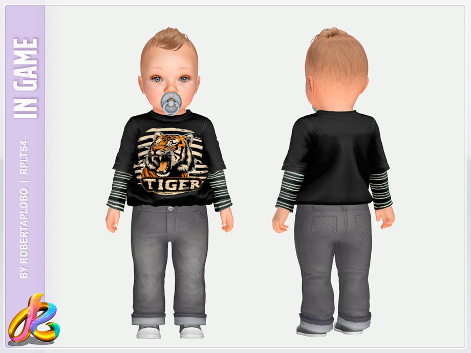 The Sims Resource | Tiger Graphic Sweater Collection - 326 Infant