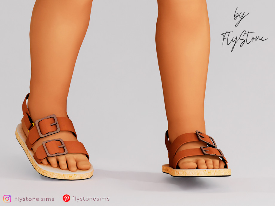 The Sims Resource | Toddler Leather Sandals With Cork Soles