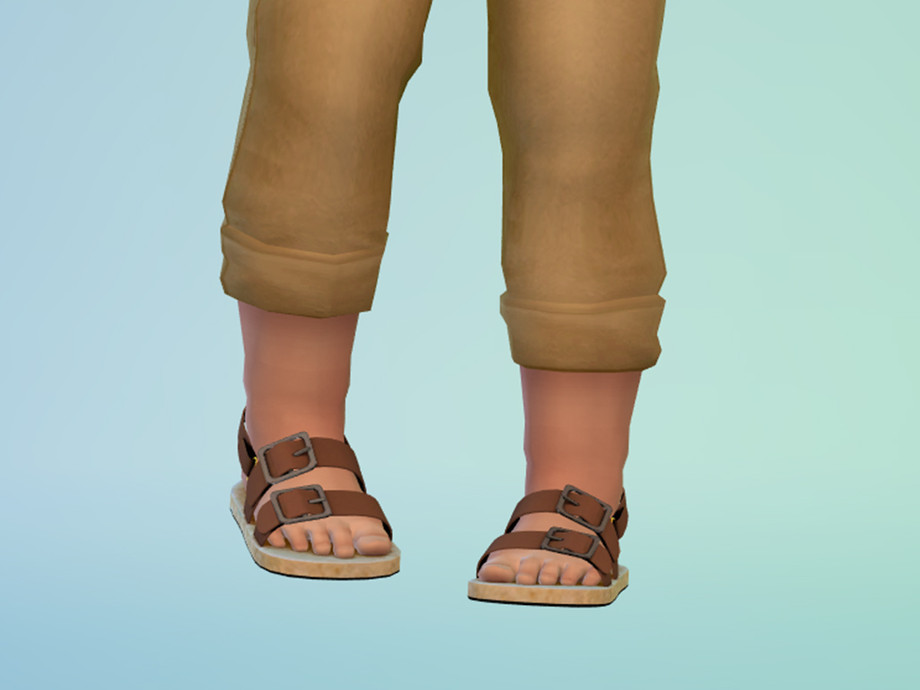 The Sims Resource | Toddler Leather Sandals With Cork Soles