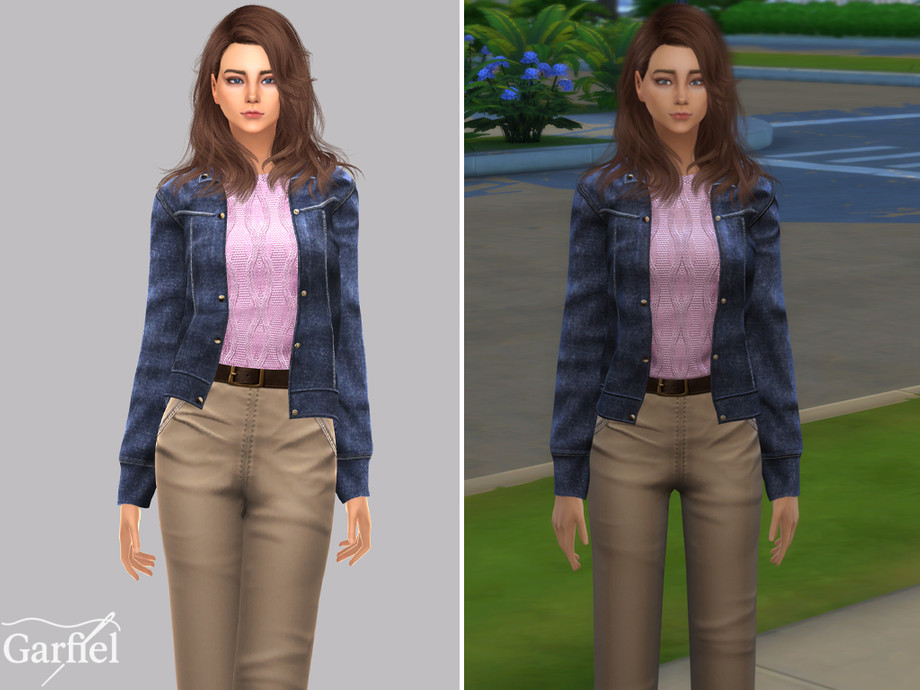 The Sims Resource | Adult - Nancy - High waist casual pants with belt
