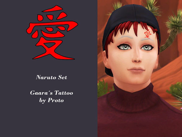 The Sims Resource | Naruto Set - Gaara Tattoo