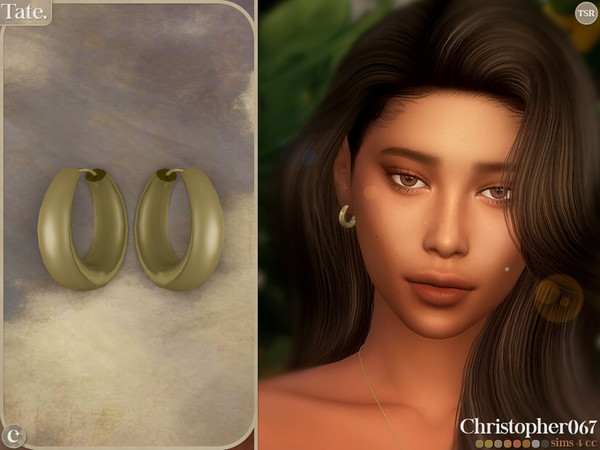 The Sims Resource | Tate Earrings - Chunky Hoop Earrings