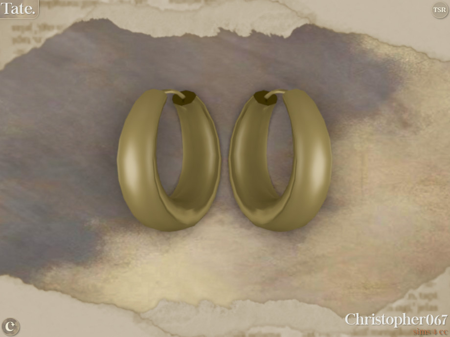 The Sims Resource | Tate Earrings - Chunky Hoop Earrings