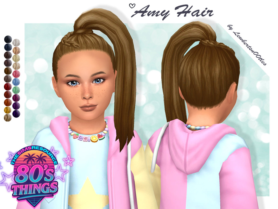 The Sims Resource | Amy Hair - Child version (80's Things)
