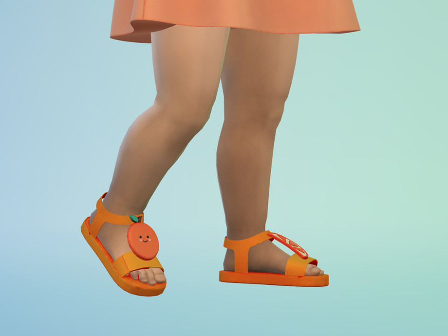 The Sims Resource | Toddler Sandals With Decorative Oranges