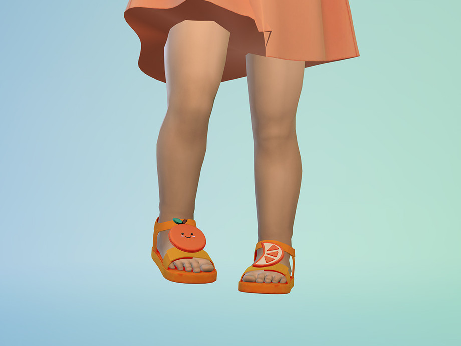 The Sims Resource | Toddler Sandals With Decorative Oranges