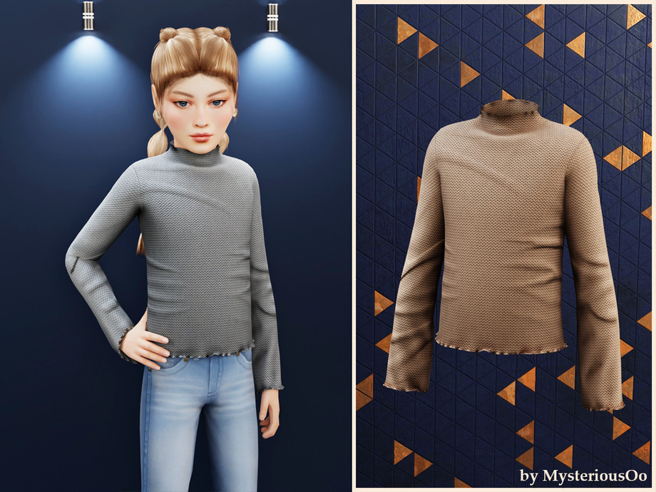 The Sims Resource | Child - Soft knit high neck top