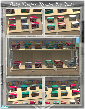 The Sims Resource - Judy Baby Diapers Recolor Set