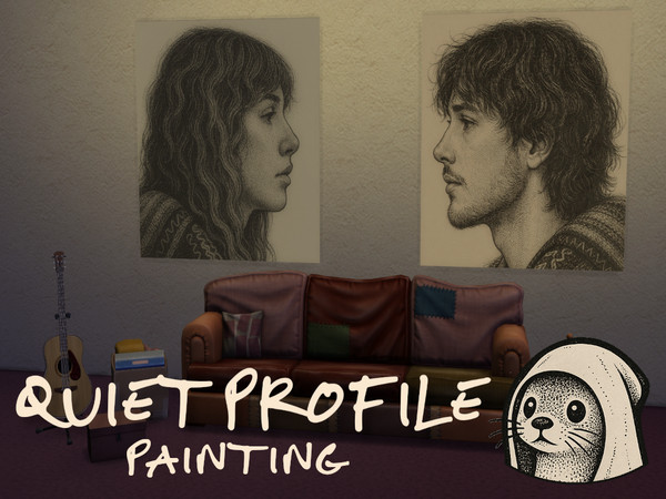 The Sims Resource | Quiet Profile Painting (Male & Female)
