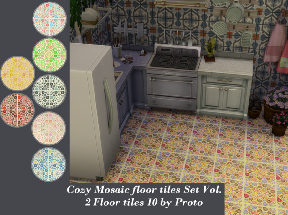 The Sims Resource | Cozy Mosaic floor tiles Set Vol. 2 Floor tiles 10
