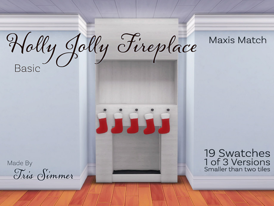 The Sims Resource | Holly Jolly Fireplace XtraWide