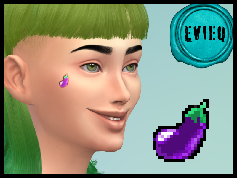 The Sims Resource | Pixel Art Face Tattoo