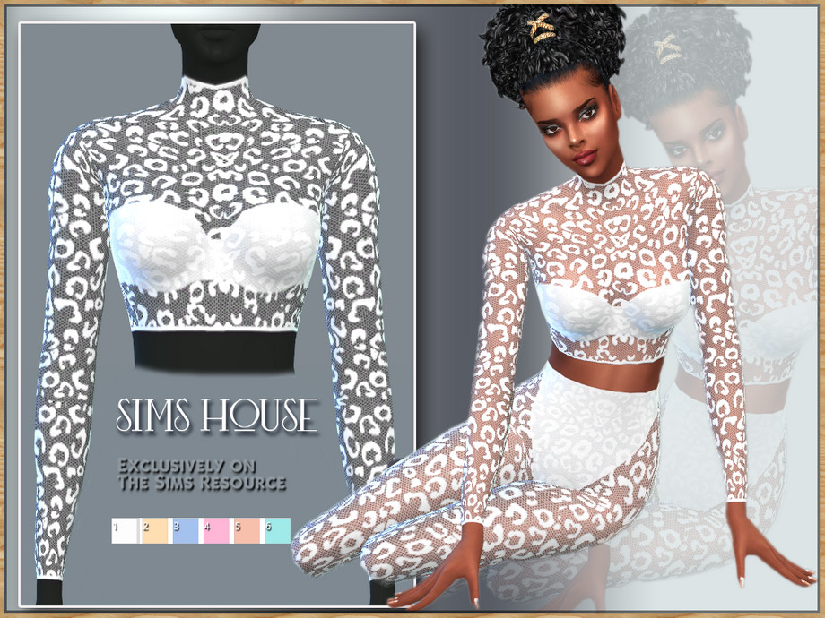 The Sims Resource | LACE FITNESS SUIT TOP