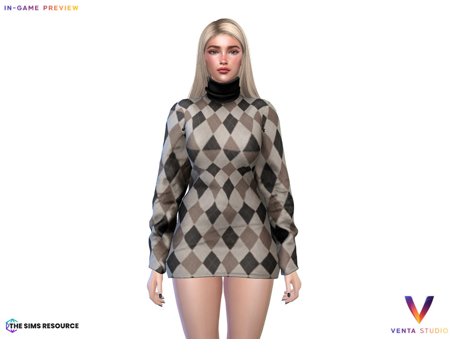 The Sims Resource | POX - Somi Sweater Dress (Patreon Exclusive)