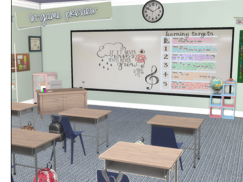 The Sims Resource | Decorated Whiteboard for Classroom (Decor only)