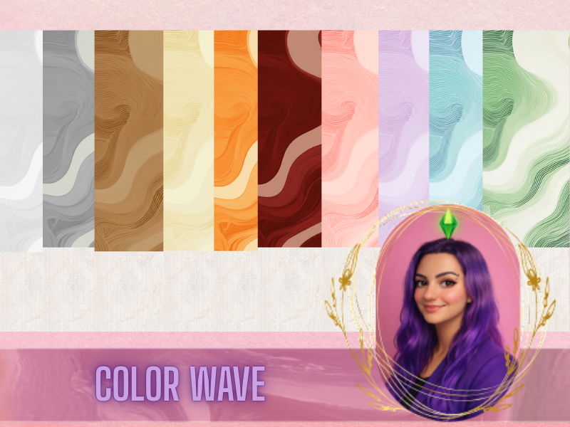 The Sims Resource | Color Wave Wallpaper Set