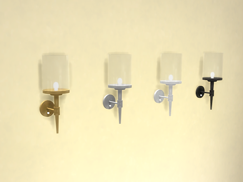 The Sims Resource | Wall Lights_ Modern Pedestal Bathroom Sink