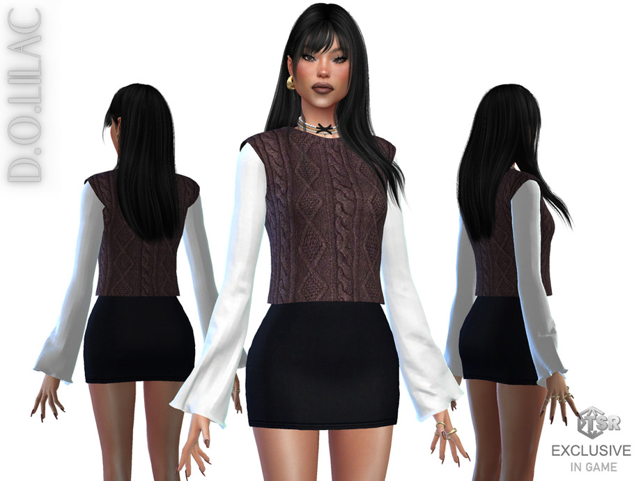 The Sims Resource | Soft Layered Chic Set DO130