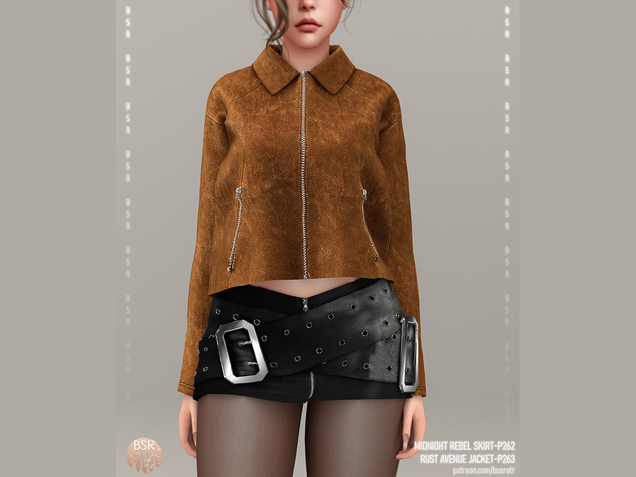 The Sims Resource | City Warmth Collection - Midnight Rebel Skirt P262
