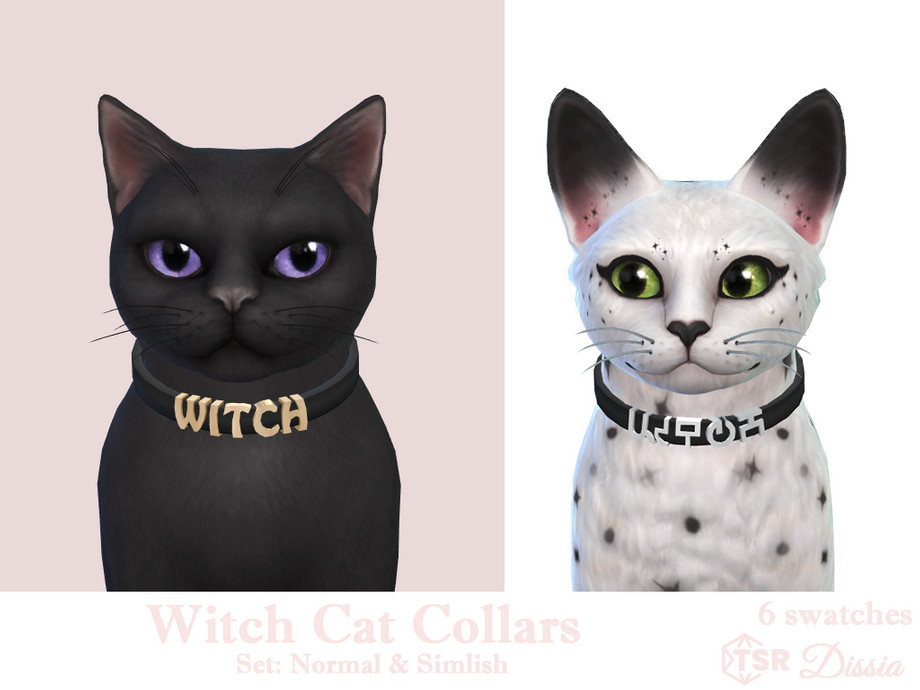 The Sims Resource | Witch Cat Collars Set