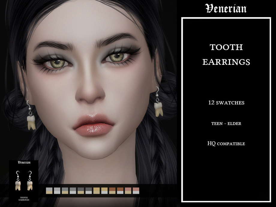The Sims Resource | Tooth Earrings by Venerian