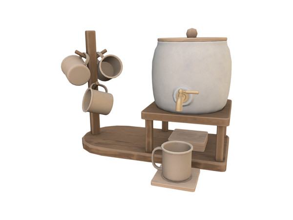 The Sims Resource | Comiko Kitchen Time Tea Station | Kitchen Room