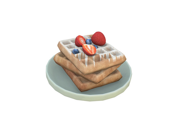 The Sims Resource | Comiko Kitchen Time Waffles Plate | Kitchen Room