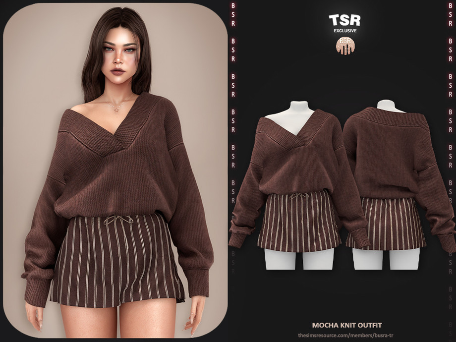 The Sims Resource | SET-Mocha Knit Outfit - BD1654