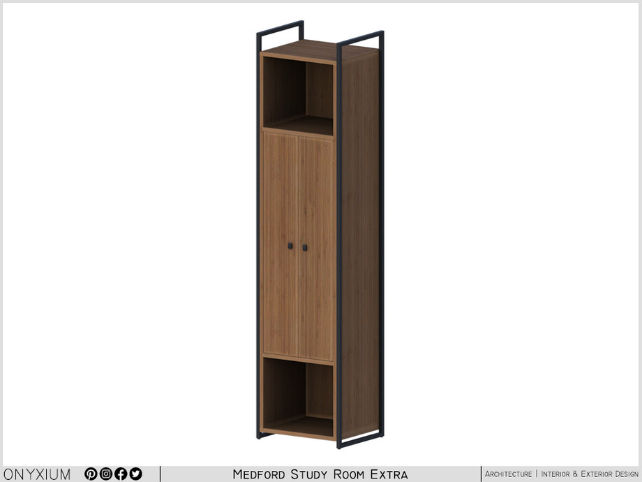 The Sims Resource | Medford Shelf Three-Tier With Double Doors