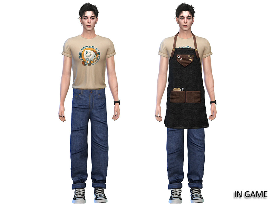 The Sims Resource | Barista Clothing Set for men
