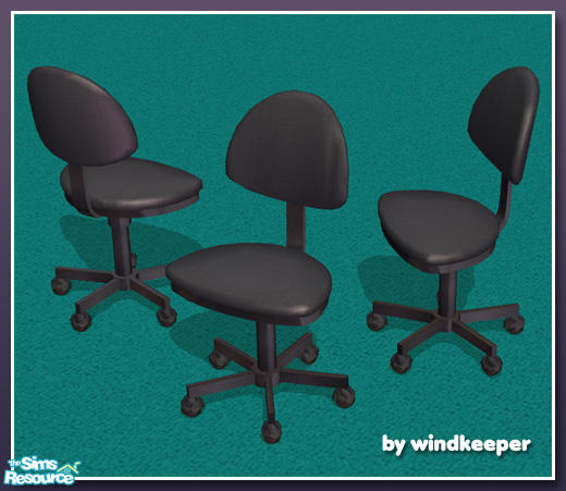 The Sims Resource | simple office chair - black
