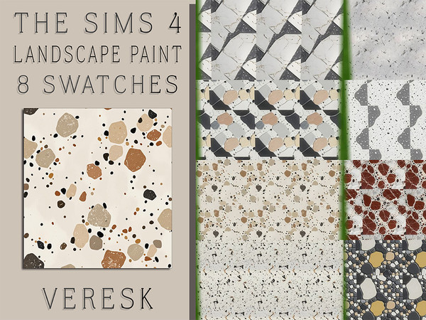 The Sims Resource | VERESK_Stone landscape paint tiles and terrazzo
