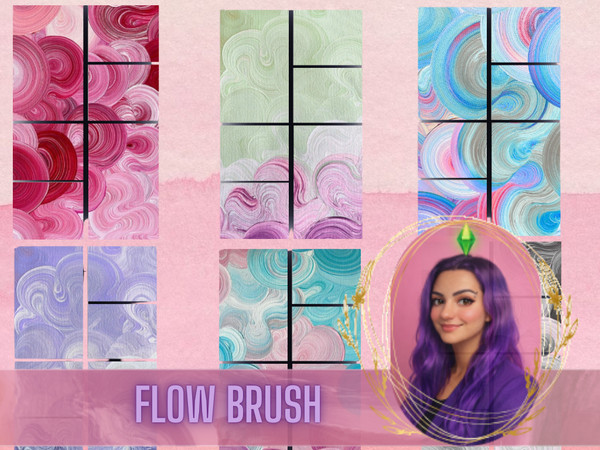 The Sims Resource | Flow Brush Wall Art